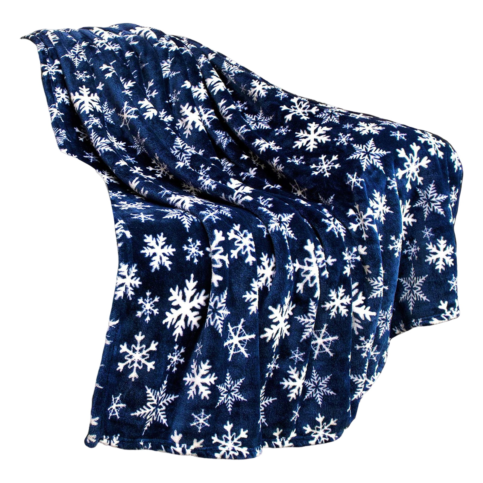 Visland Velvet Xmas Snowflake Plush Fleece Blanket - Super Soft, Warm ...