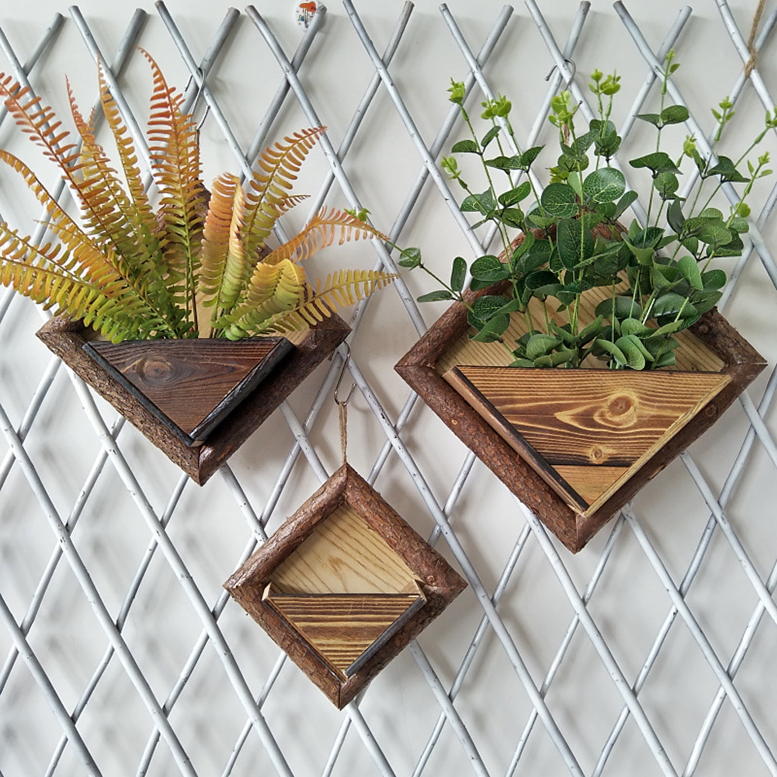 Visland Wall Planter Wood Hanging Planter, Succulent Planters Indoor ...