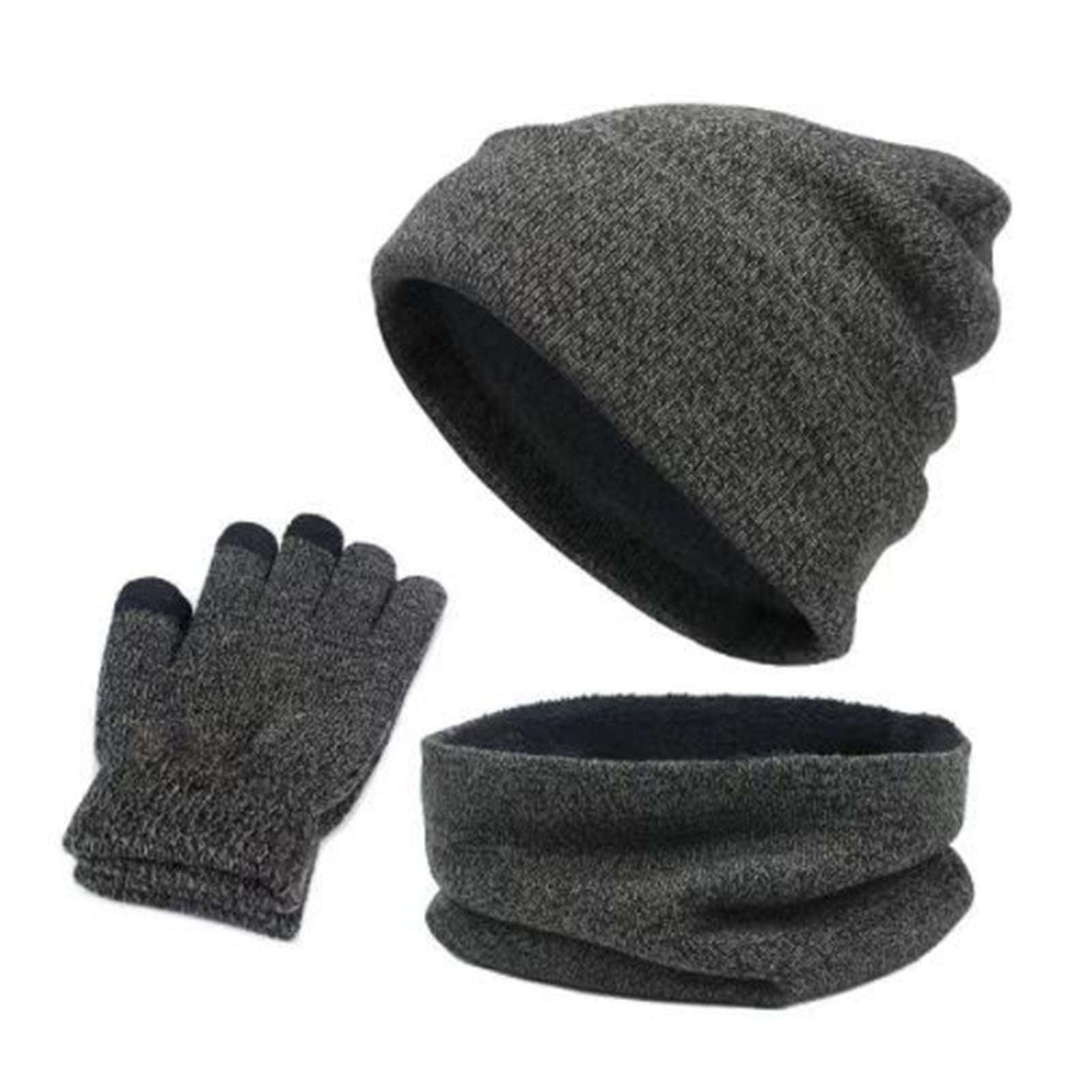 Visland Winter Beanie Hat Scarf Touchscreen Gloves Set for Men and ...
