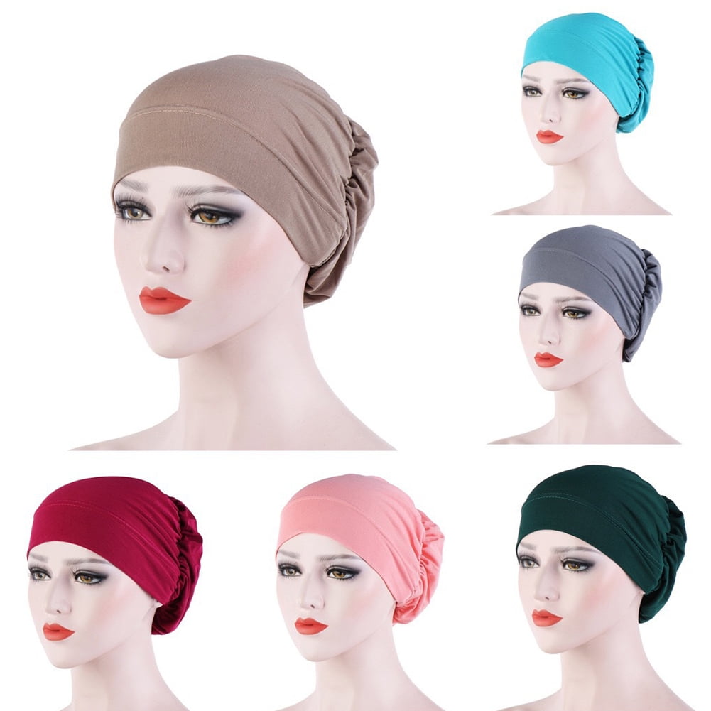 Visland Women Knotted Sleep Cap Casual Beanie Sleep Hats Hair Wrap ...