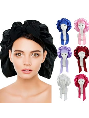 Womens Soft Pure Satin Silk Sleeping Caps Night Sleep Hats Hair Scarves ...