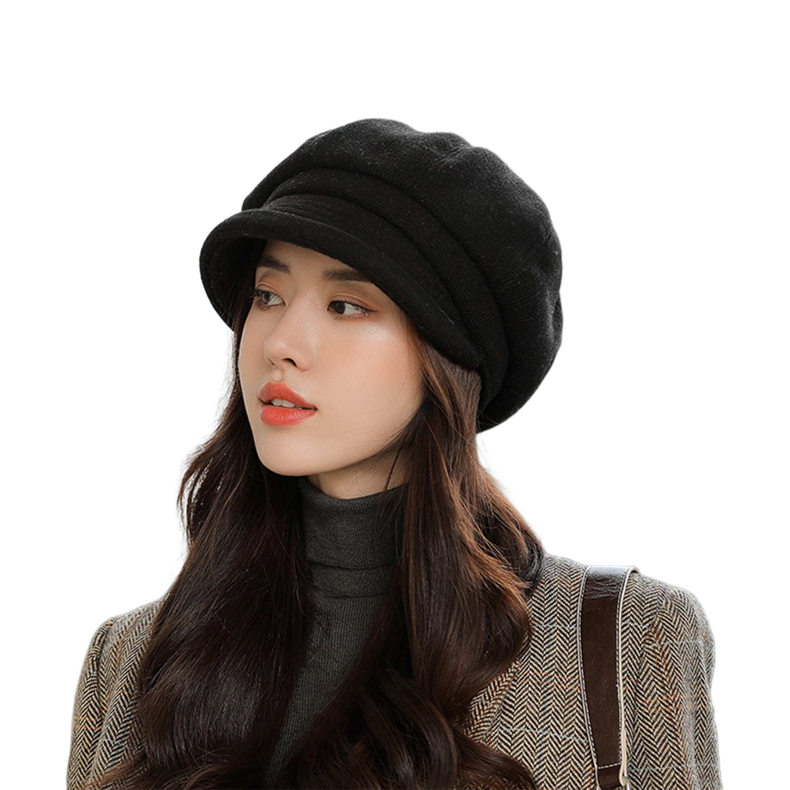 Visland Womens Newsboy Hats Fall Wool Cabbie Beret Tweed Girls Paperboy ...
