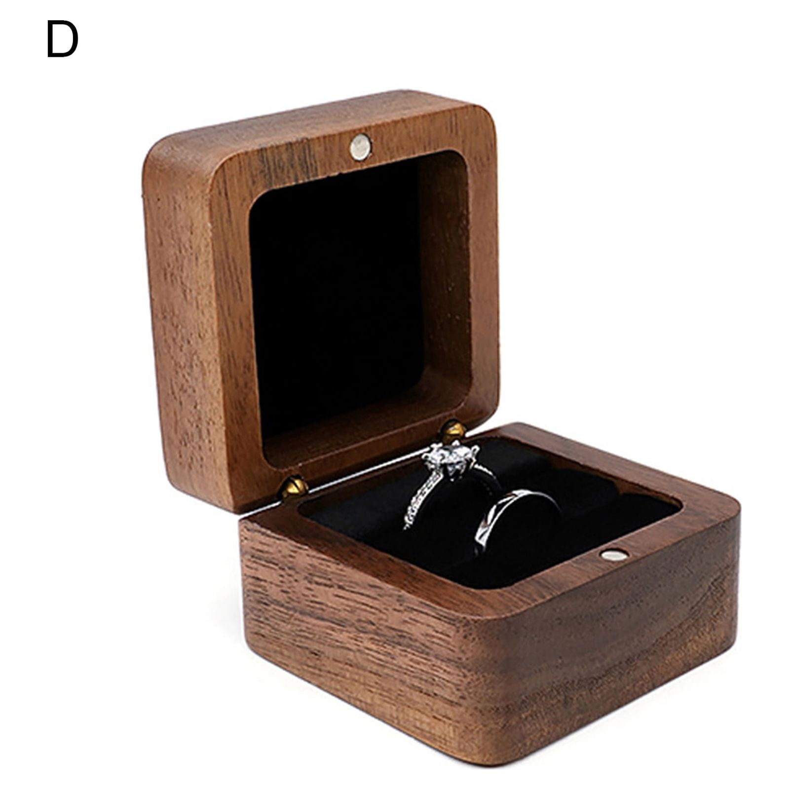 Visland Wood Single Ring Box - Walnut Storage - Wooden Box for ...