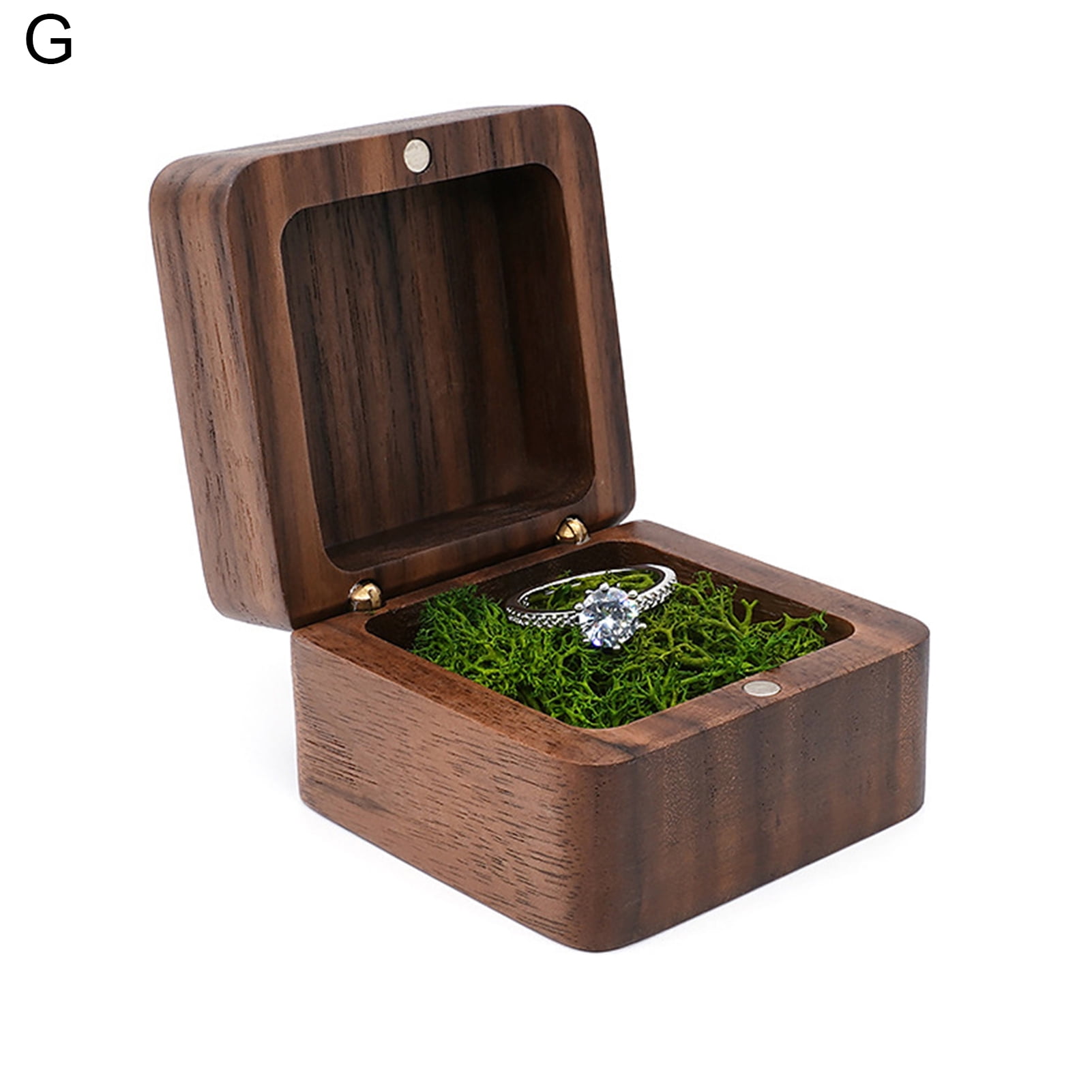 Visland Wood Single Ring Box - Walnut Storage - Wooden Box for ...