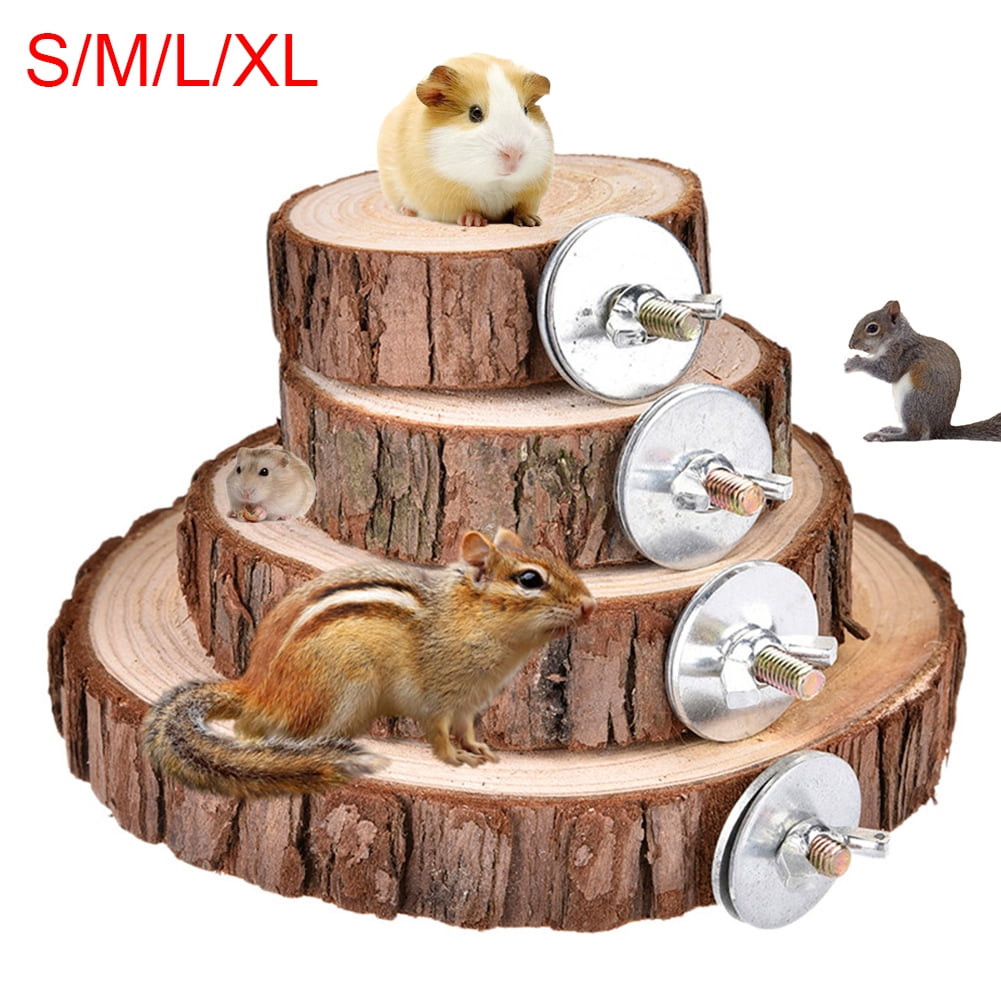 Visland Wooden Perch Round Toy For Syrian Hamster Gerbil Rat ...