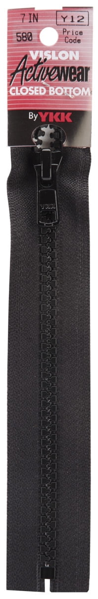Vislon Sport Closed Bottom Zipper 7"-Black - Walmart.com