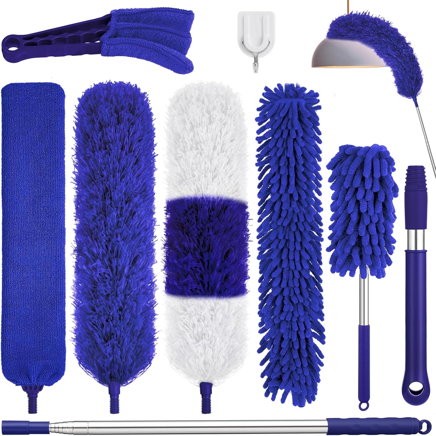 Vislone Home Dusters for Cleaning, 9-Piece Feather Duster Set with ...