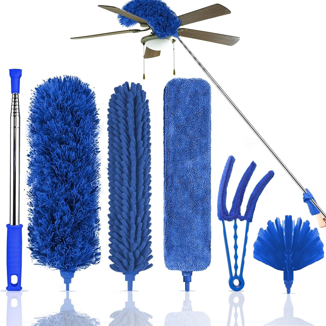 Vislone Microfiber Feather Duster, 6pcs Washable Cobweb Dusters with ...