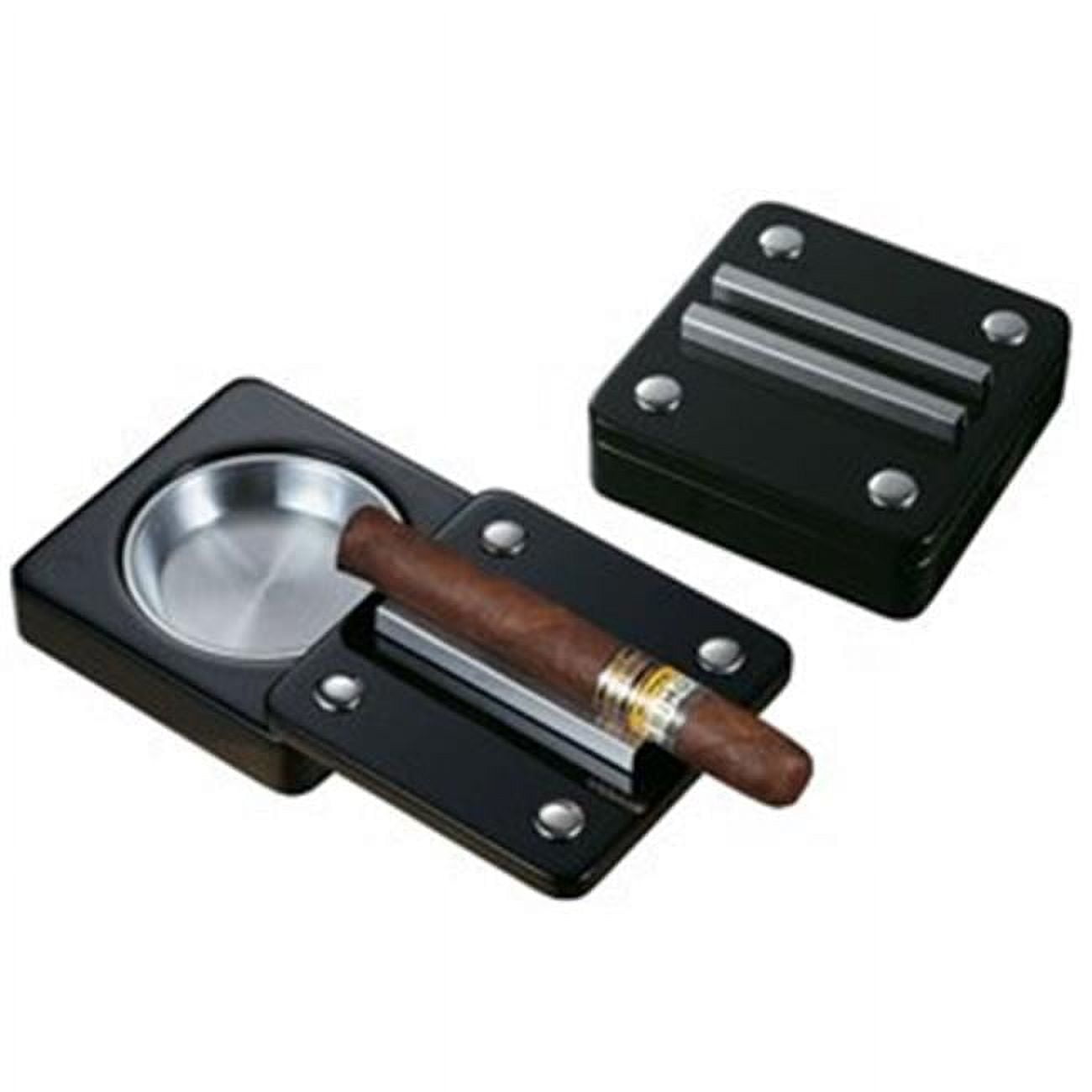 Visol VASH708 Slide Black and Stainless Steel Cigar Ashtray - Walmart.com