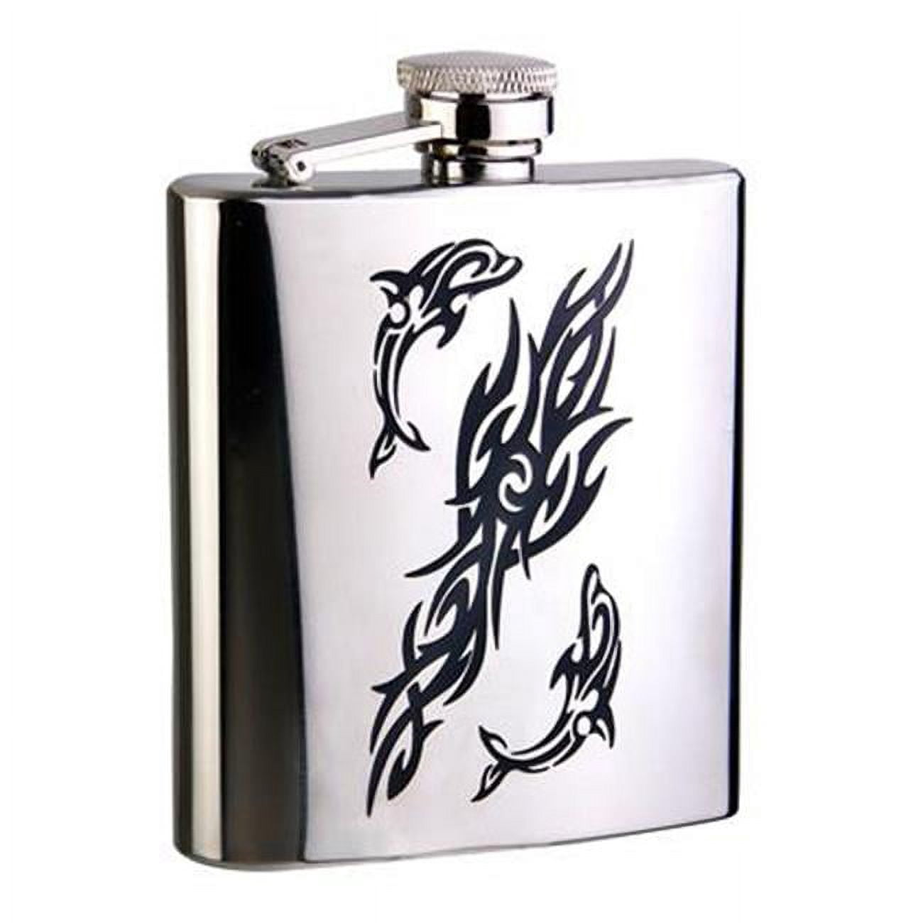 Visol VF2031 Dolphin 6oz Mirror Finish Stainless Steel Hip Flask ...