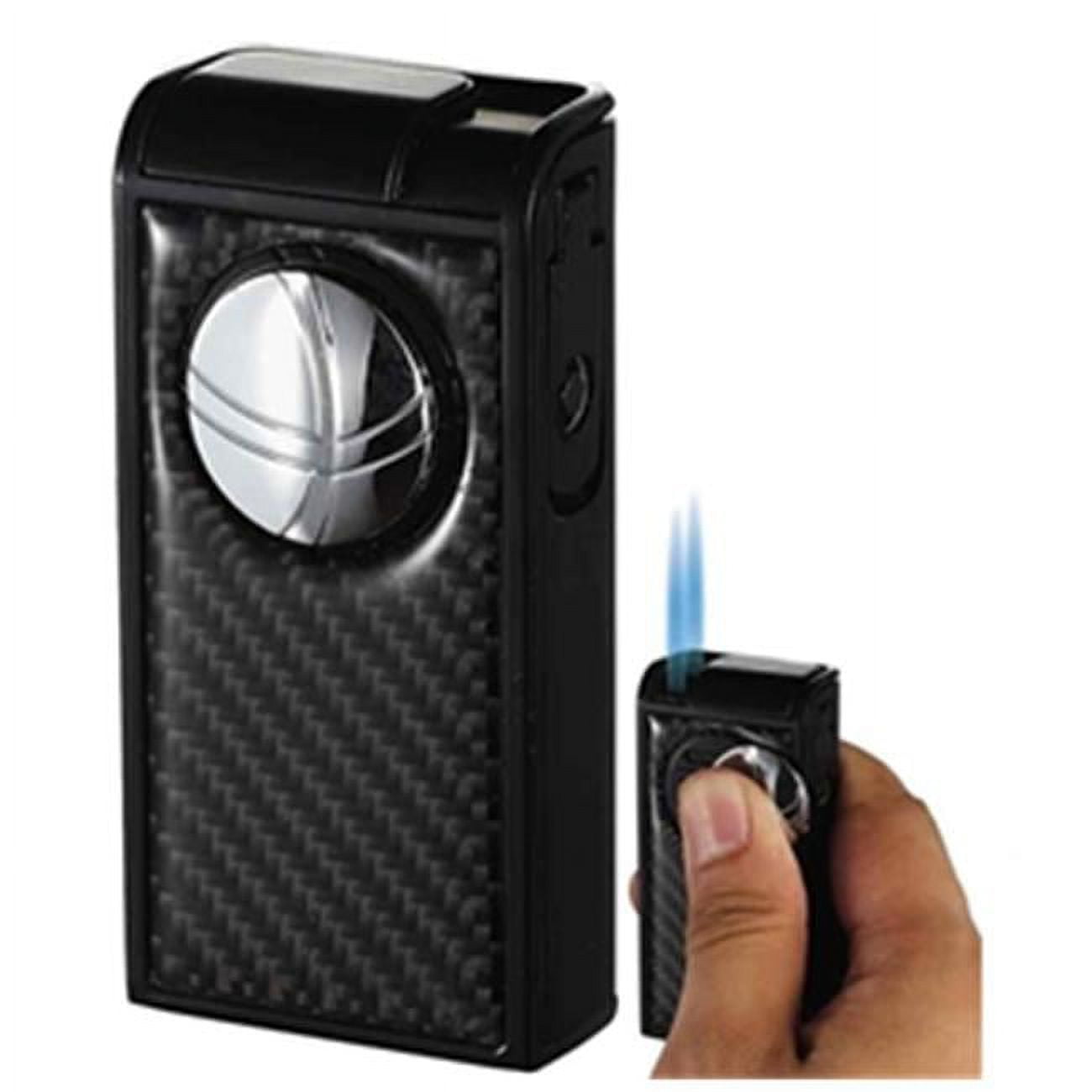 Visol VLR501409 Infinity Double Jet Carbon Fiber Black Cigar Lighter ...