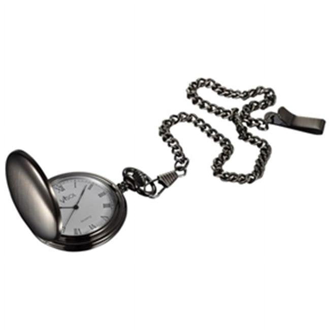 Visol VPW002 Scipio Brushed Gun Metal Japanese Quartz Pocket Watch ...