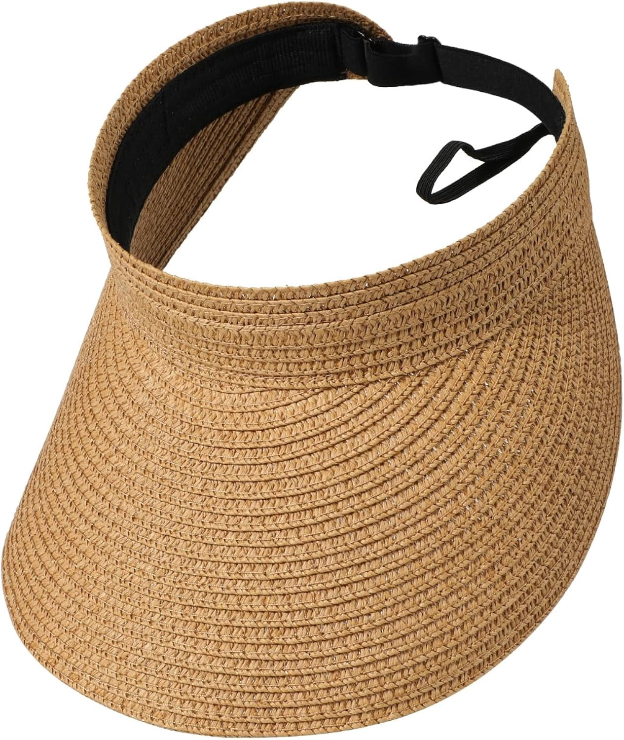 Visor Sun Hat Women, Adjustable Straw Hat Wide Brim UV Protection Visor ...