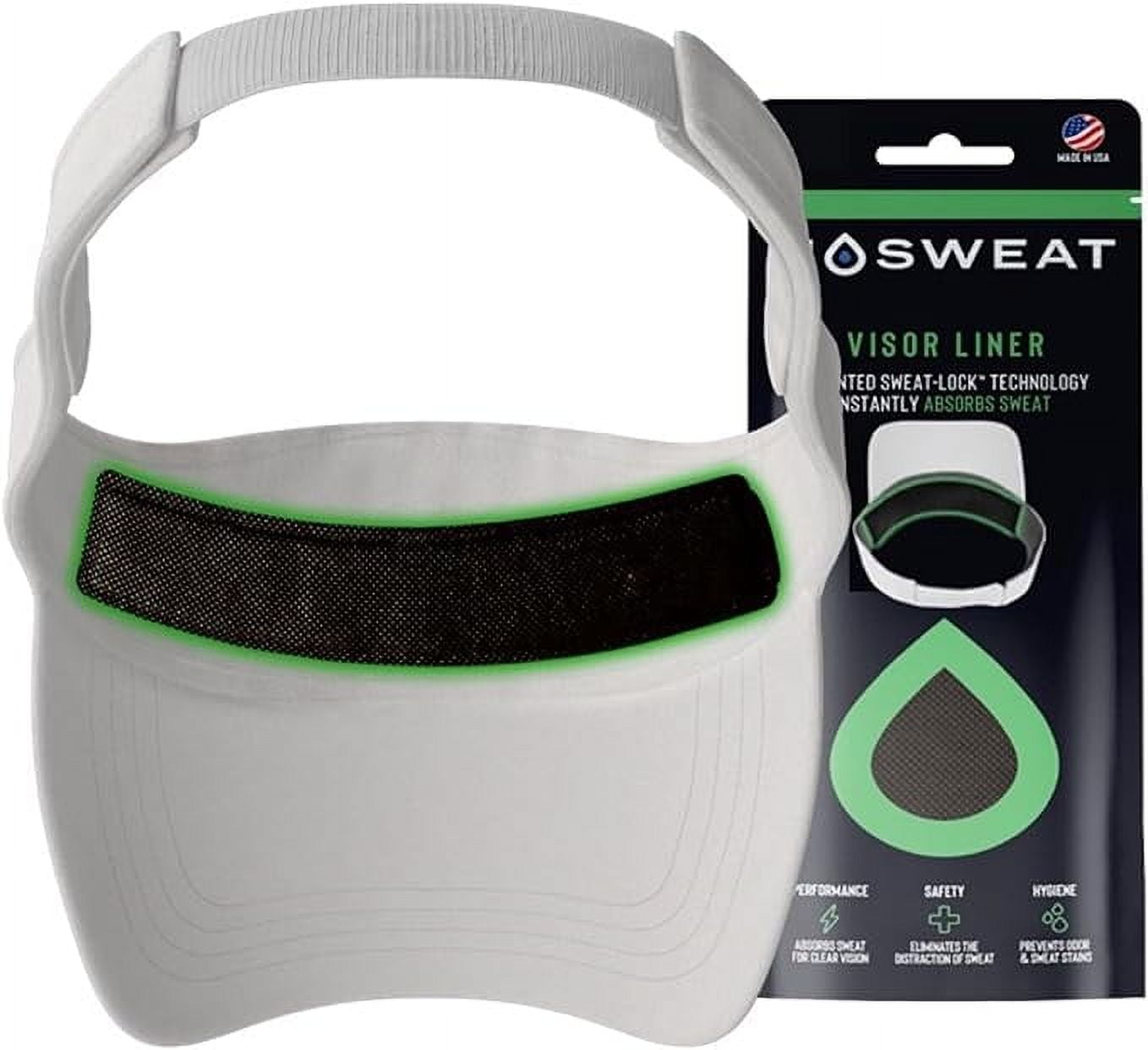 Visor and Hat Sweat Liners - Patented SweatLock Technology - 3 Pack by ...