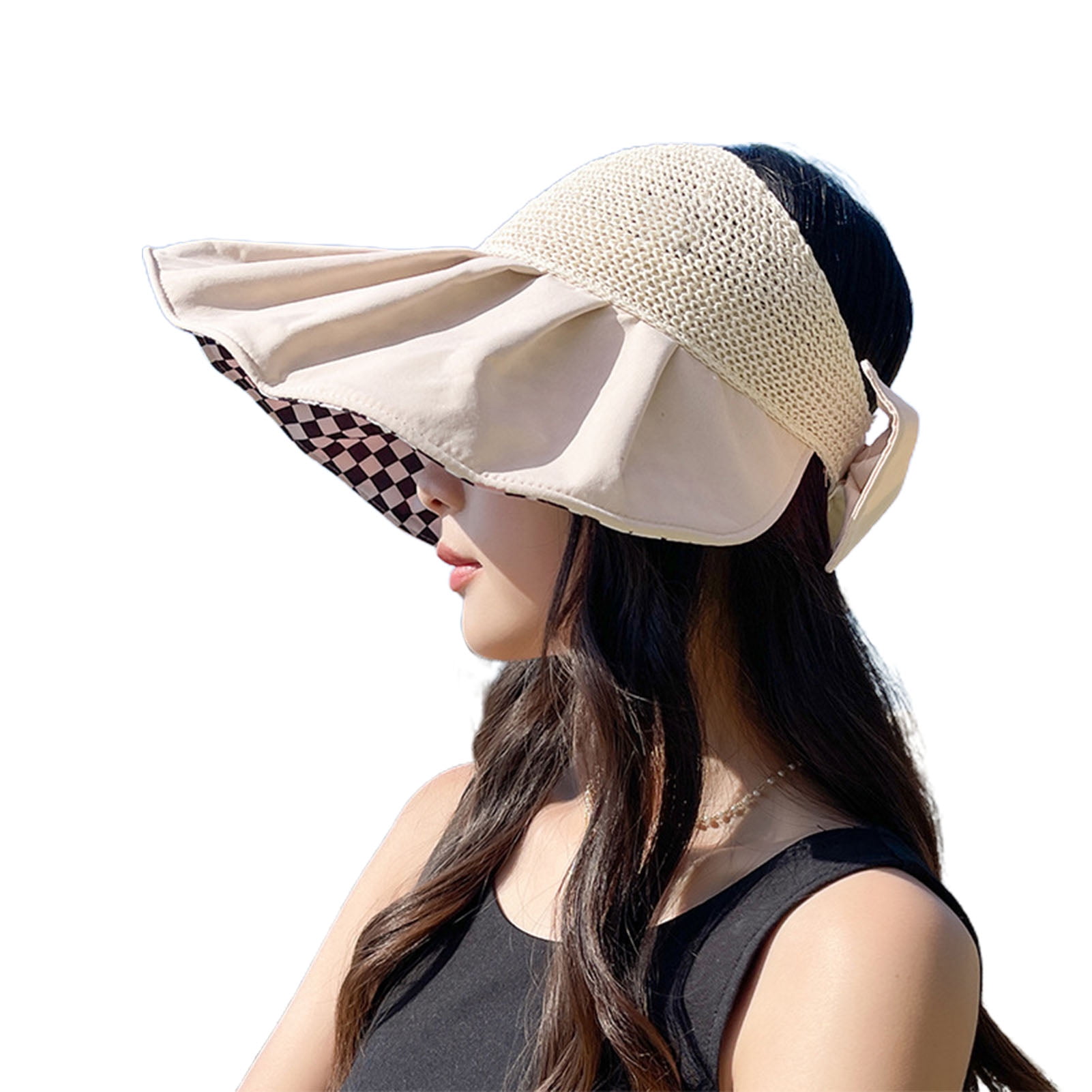 Visors for Women, Empty Top Wide Brim Bow-knot Soft Fine Workmanship ...