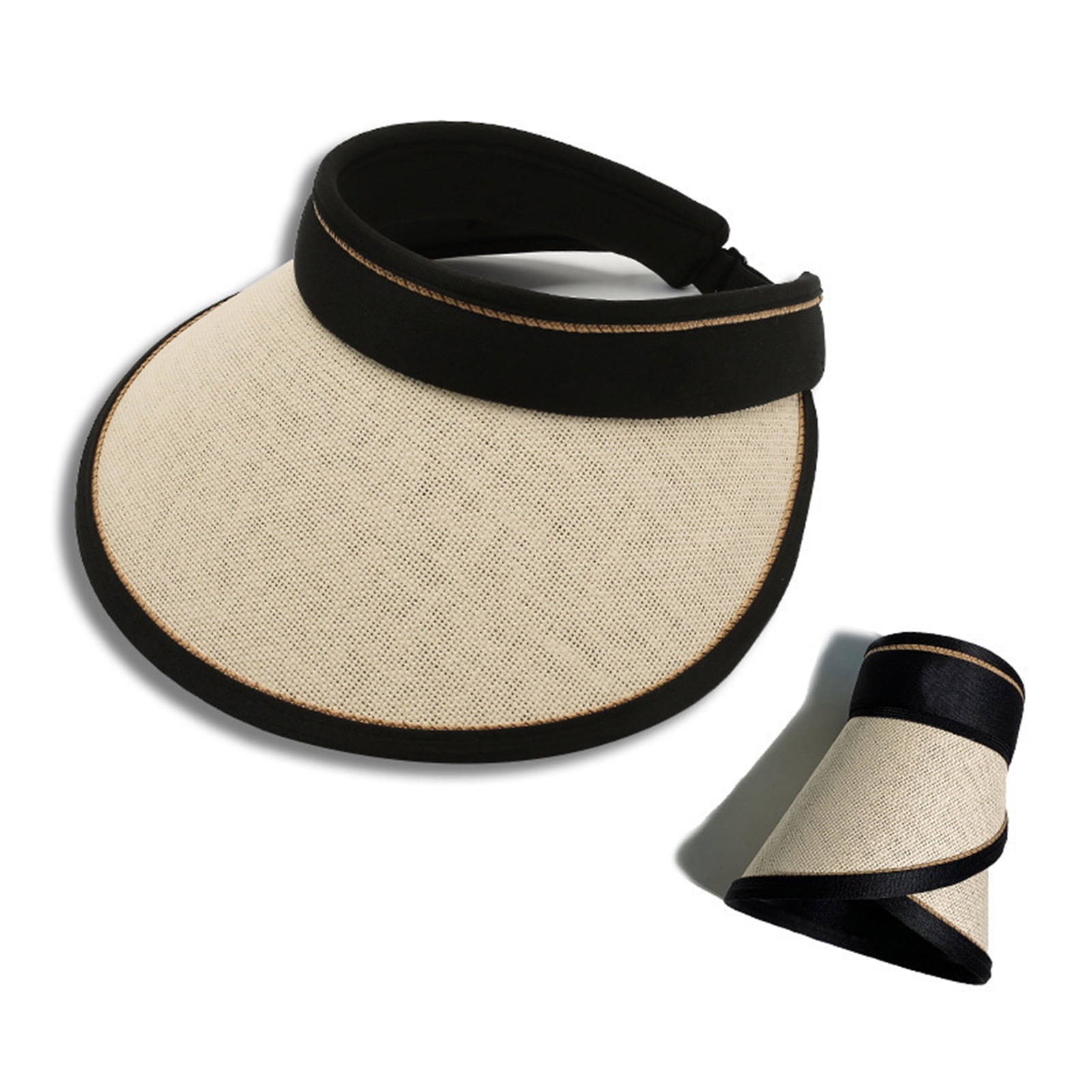 Visors for Women, Roll-up Large Brim Summer UV Protection Women Beach ...