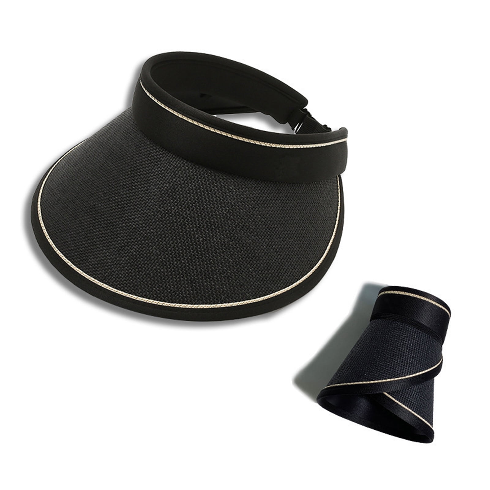 Visors for Women, Roll-up Large Brim Summer UV Protection Women Beach ...