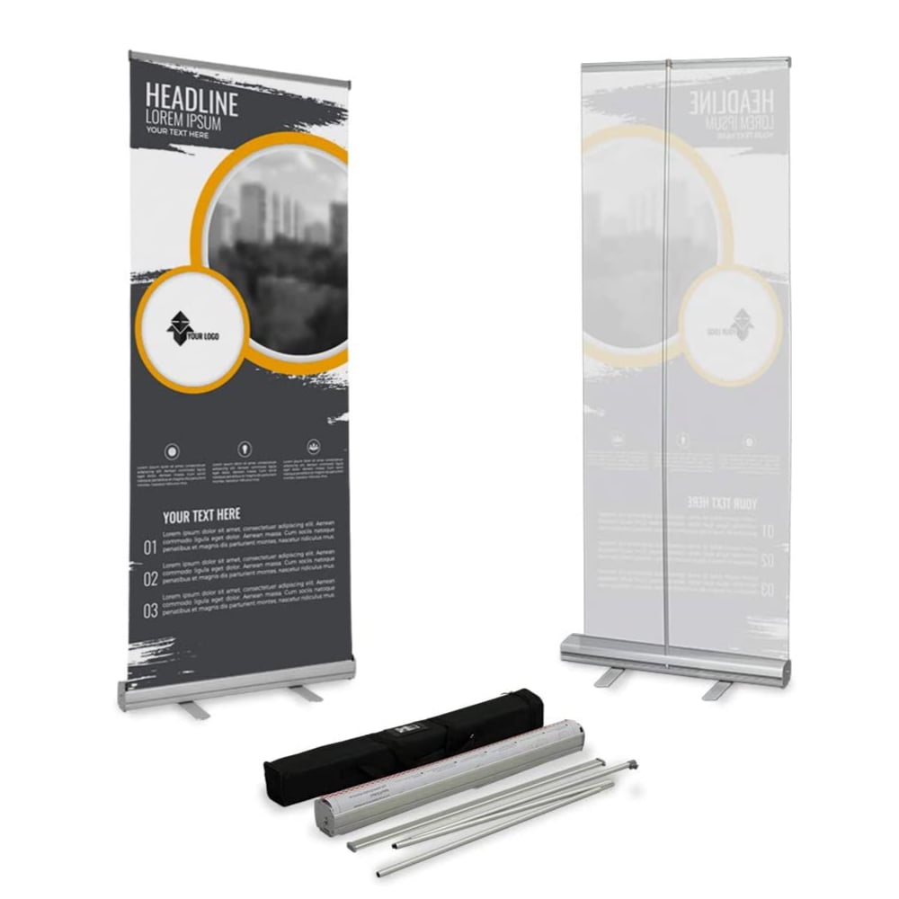 Vispronet 31in x 79in Retractable Banner Stand, Fits 2.6ft x 6.6ft ...