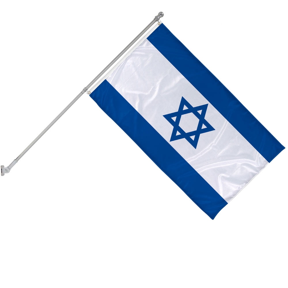 Vispronet 3ft x 5ft Israel Flag, Indoor/Outdoor Israeli Flag with 6ft ...