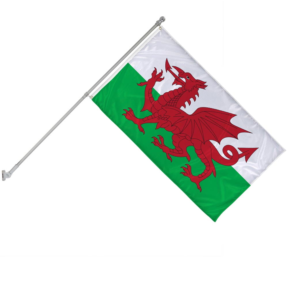 Vispronet 3ft x 5ft Wales Flag, Outdoor Country Banner, 6ft Flagpole ...