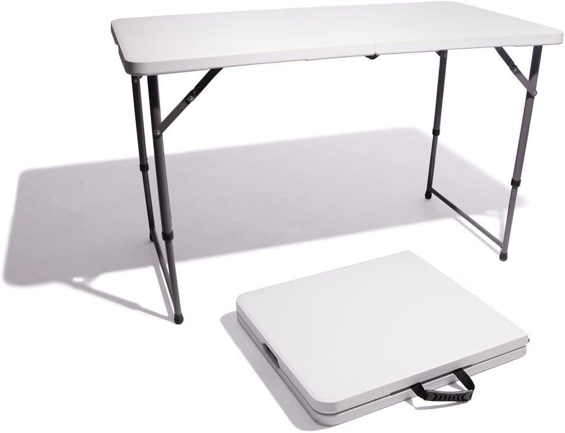Vispronet 4ft Folding Table – White Resin Multipurpose Rectangle Table for Parties and Family ...