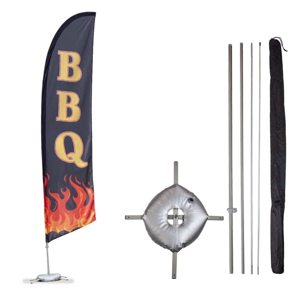 Vispronet - BBQ Feather Flag Kits - 13.5ft Flag Complete Pole Set with ...