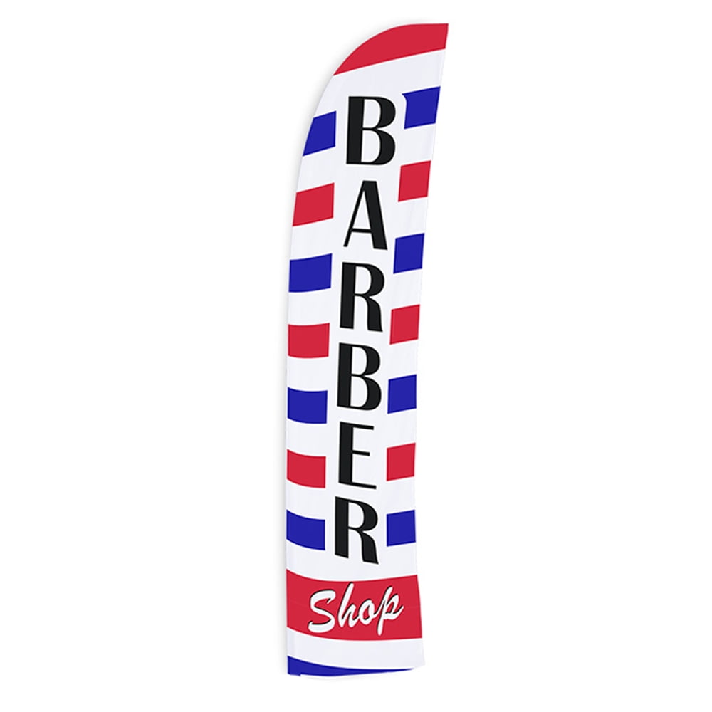 Vispronet Barber Shop Feather Flag, 2.6ft x 11.2ft, Flag Only - Walmart.com