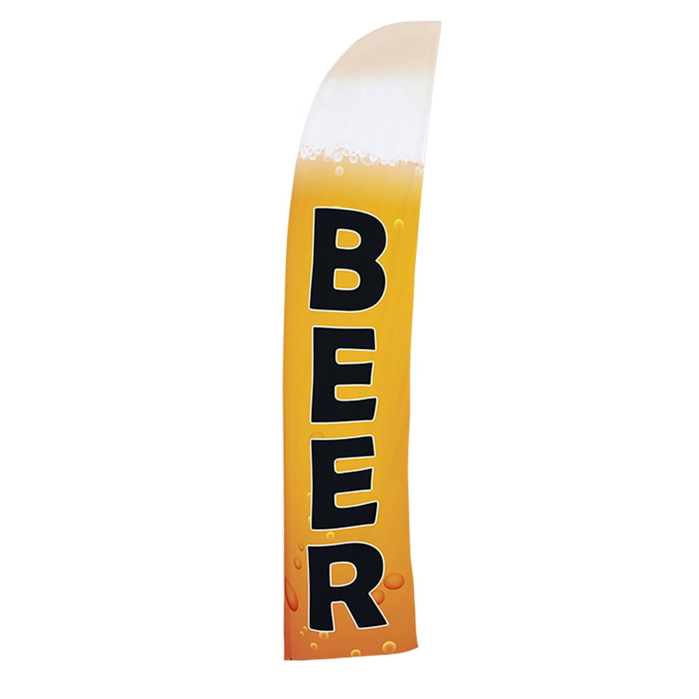 Vispronet Beer Feather Flag, 2.6ft x 11.2ft, Flag Only - Walmart.com