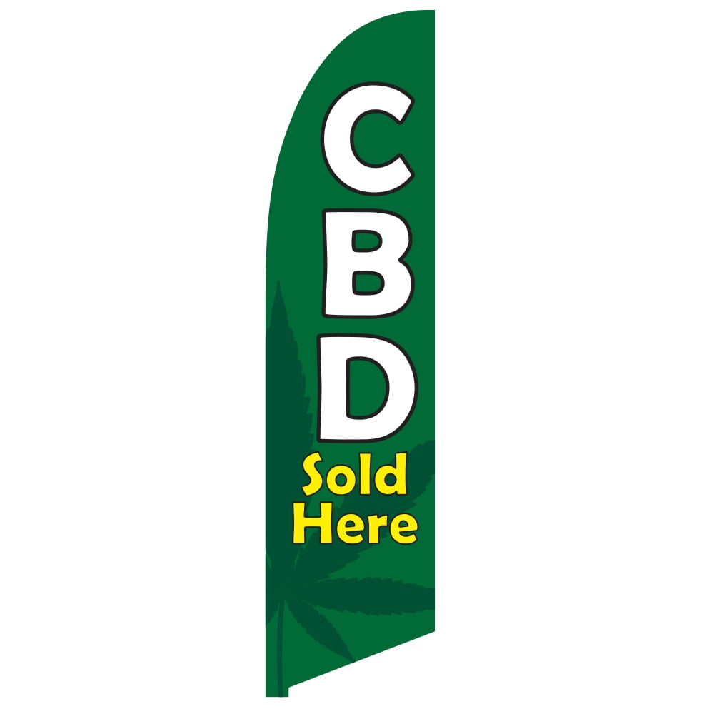 Vispronet CBD Feather Flag, 2.6ft x 11.2ft, Flag Only - Walmart.com