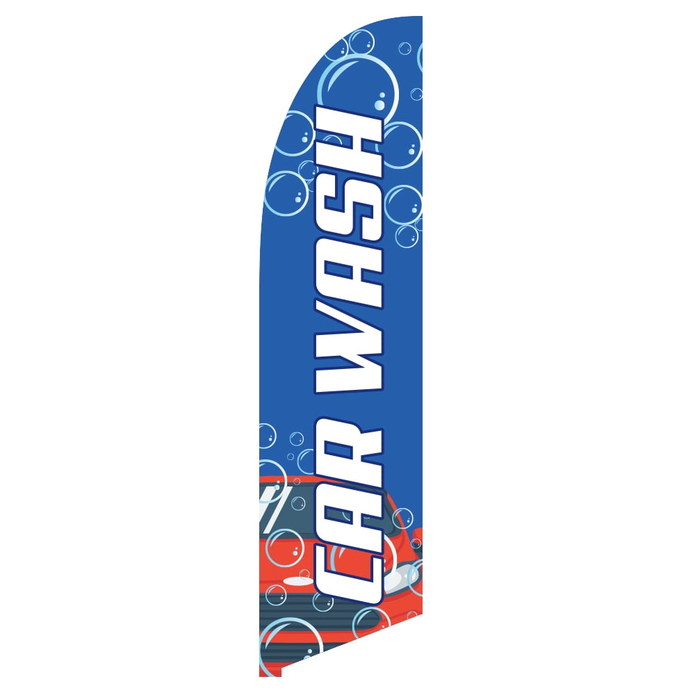Vispronet Car Wash Feather Flag, 2.6ft x 11.2ft, Flag Only - Walmart.com