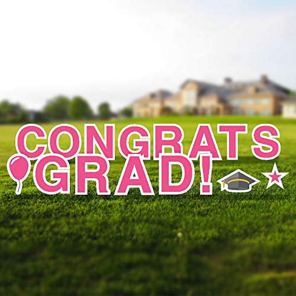Vispronet - Congrats Grad Yard Sign with Stakes, 18in Tall Letters ...