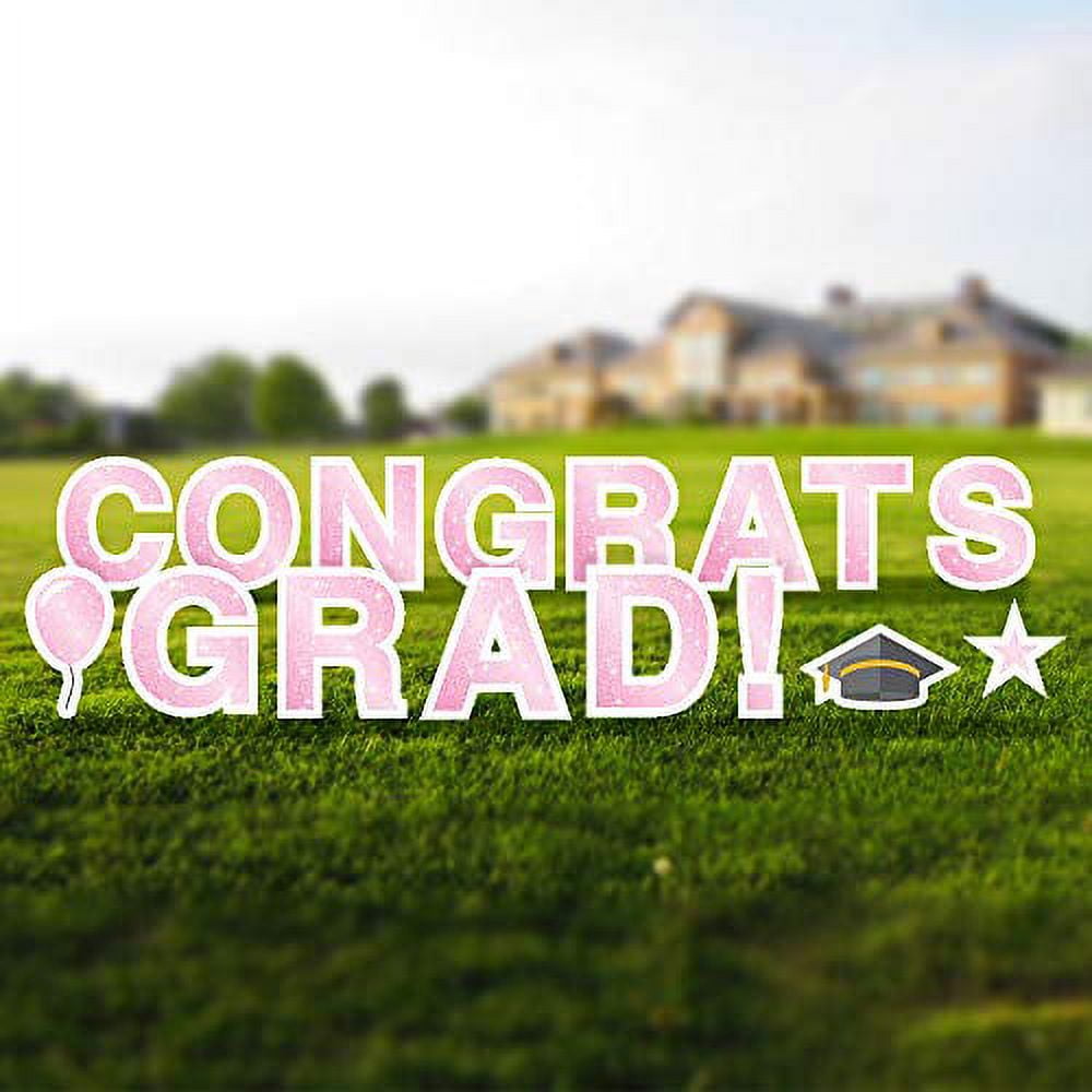Vispronet Congrats Grad Yard Sign with Stakes – Each Letter is 18in ...