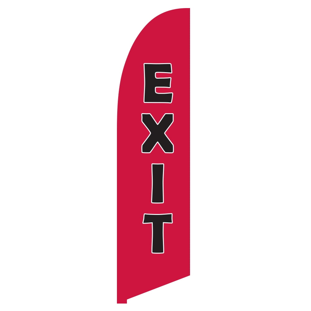 Vispronet Exit Feather Flag, 2.6ft x 11.2ft, Flag Only - Walmart ...
