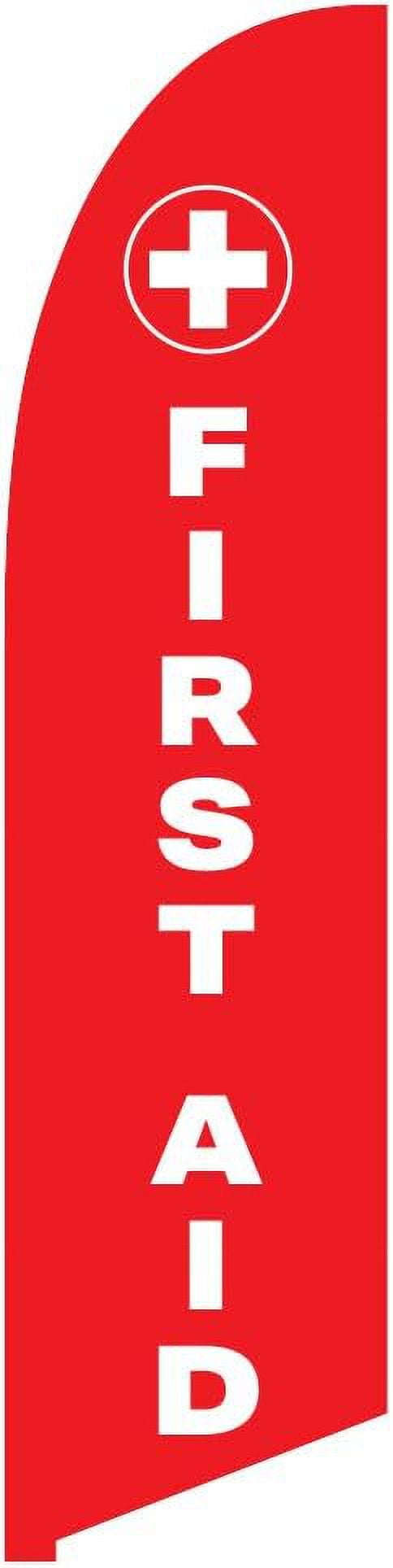 Vispronet First Aid Feather Flag Kits - 13.5ft Flag Complete Pole Set ...