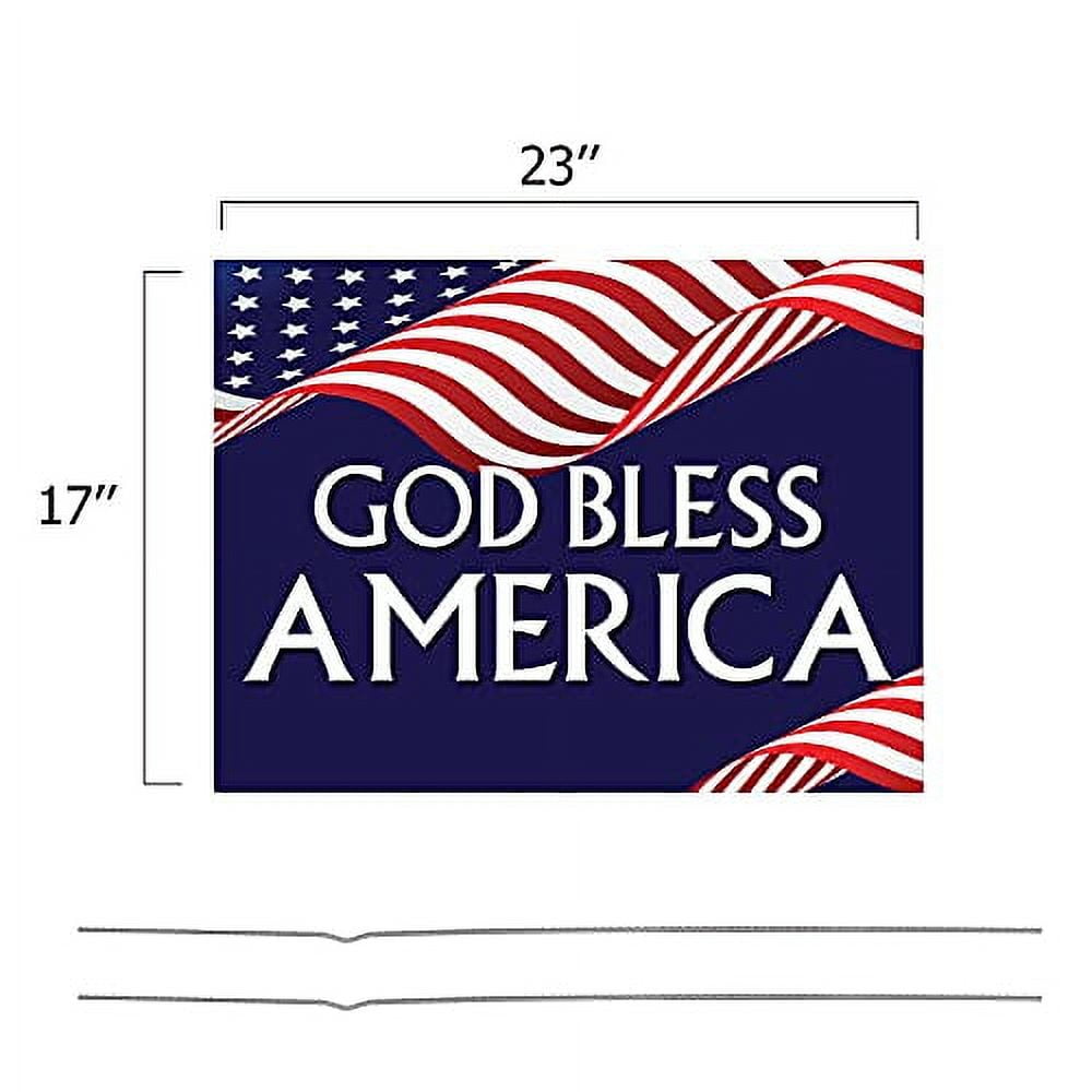 Vispronet God Bless America Yard Sign – 23in x 17in Corrugated Plastic ...