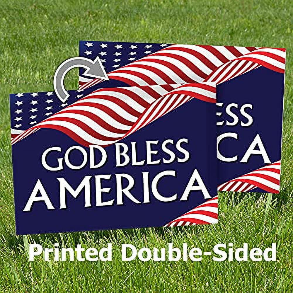 Vispronet God Bless America Yard Sign – 23in x 17in Corrugated Plastic ...
