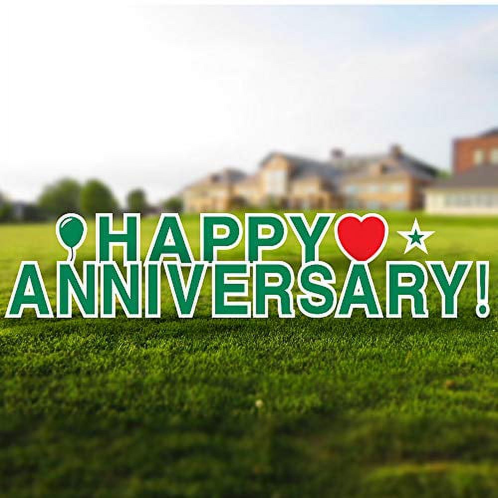 Vispronet Happy Anniversary Yard Signs with Stakes – Each Letter is ...