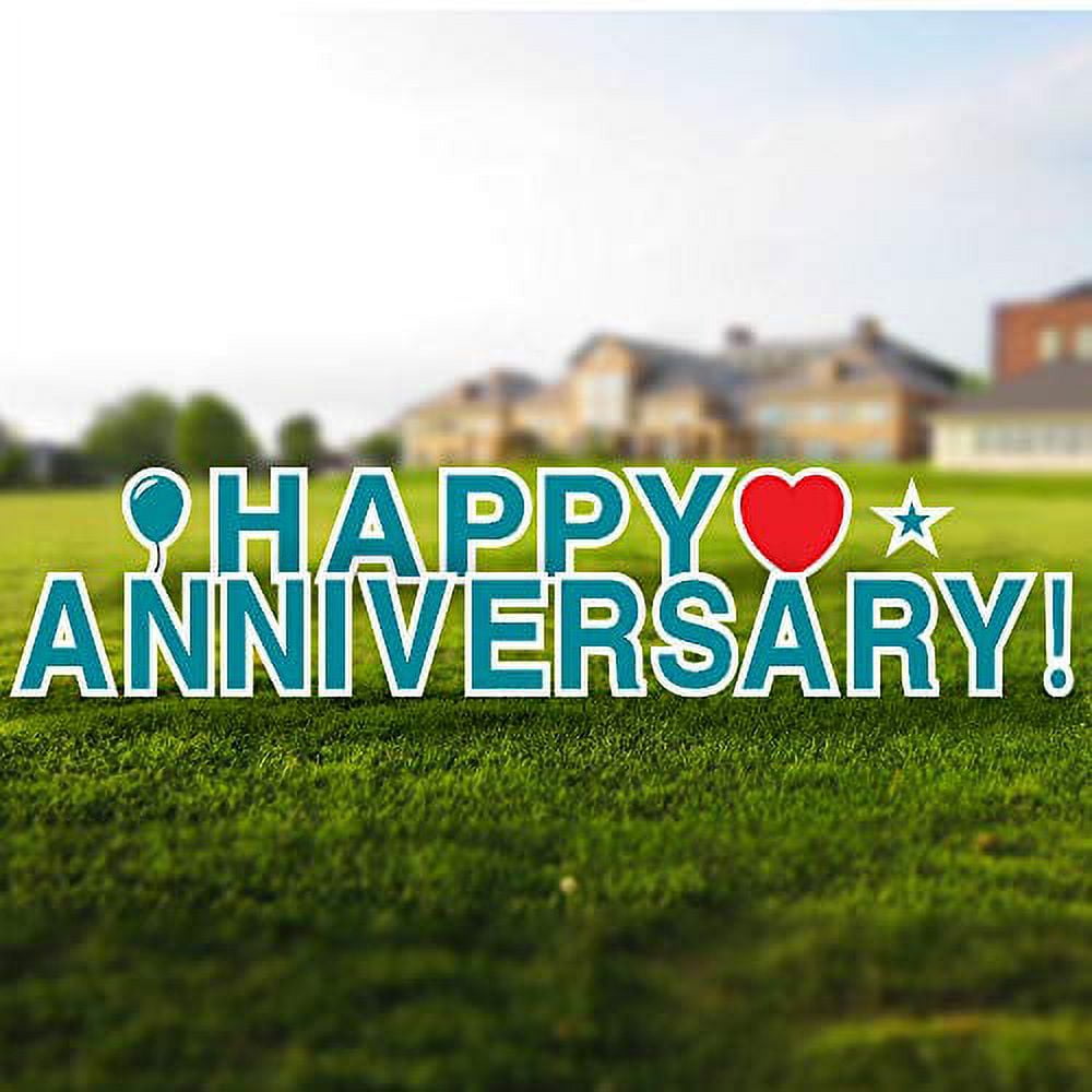 Vispronet Happy Anniversary Yard Signs with Stakes – Each Letter is ...