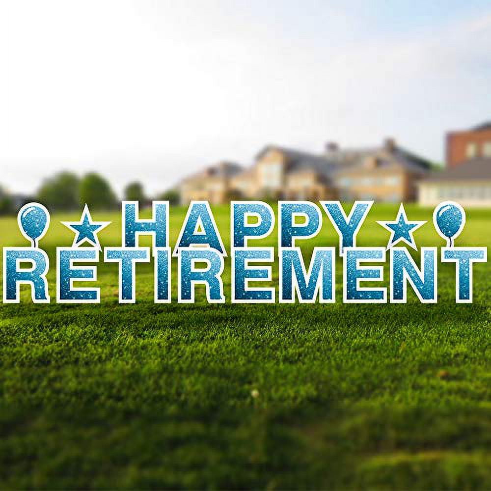 Vispronet Happy Retirement Yard Sign, 18in Sign, 4mm Corrugated Plastic ...