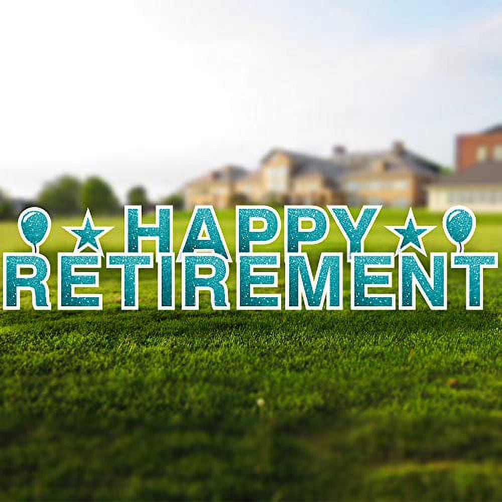 Vispronet Happy Retirement Decoration Yard Sign with Stakes – Each ...