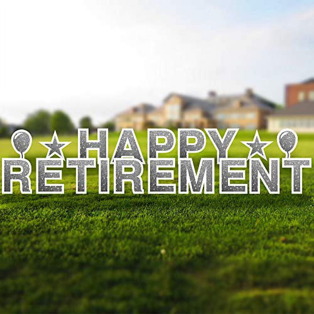 Vispronet Happy Retirement Yard Sign, 18in Sign, 4mm Corrugated Plastic ...