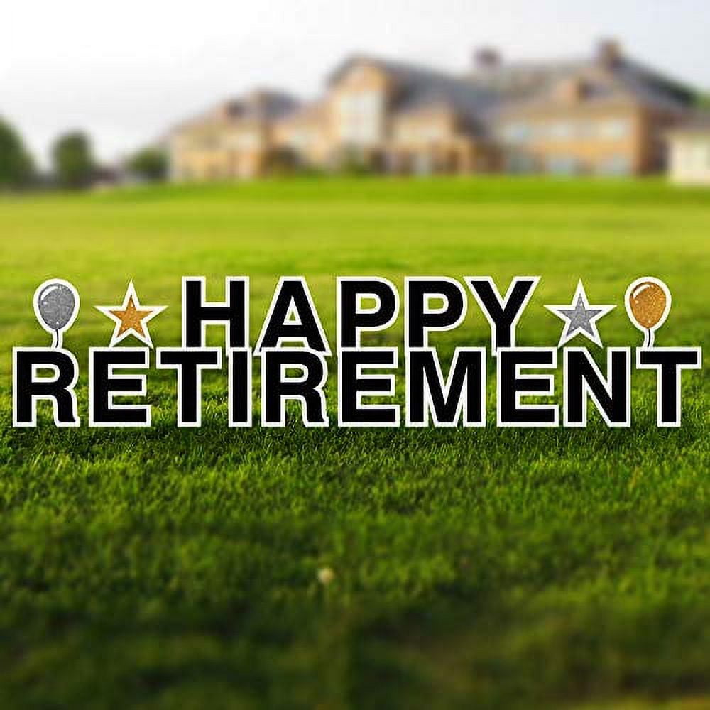 Vispronet Happy Retirement Yard Sign, 18in Sign, 4mm Corrugated Plastic ...
