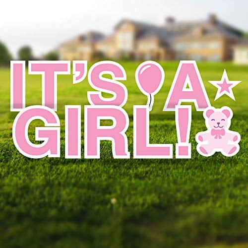 Vispronet IT’S A GIRL Pink Yards Sign with Stakes – Each Letter is 18in ...