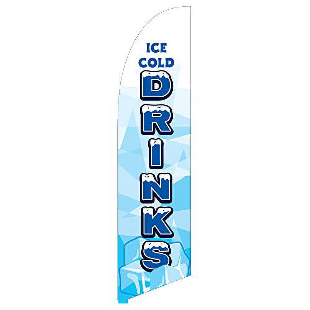 Vispronet Ice Cold Drinks Feather Flag - Made from Tear-Resistant ...