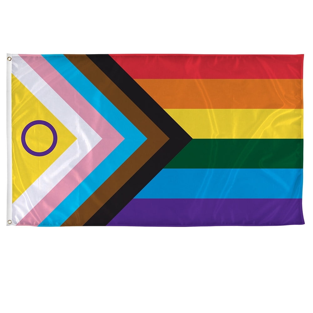 Vispronet 3ft x 5ft Intersex Progressive Pride Flag, Knitted Polyester ...