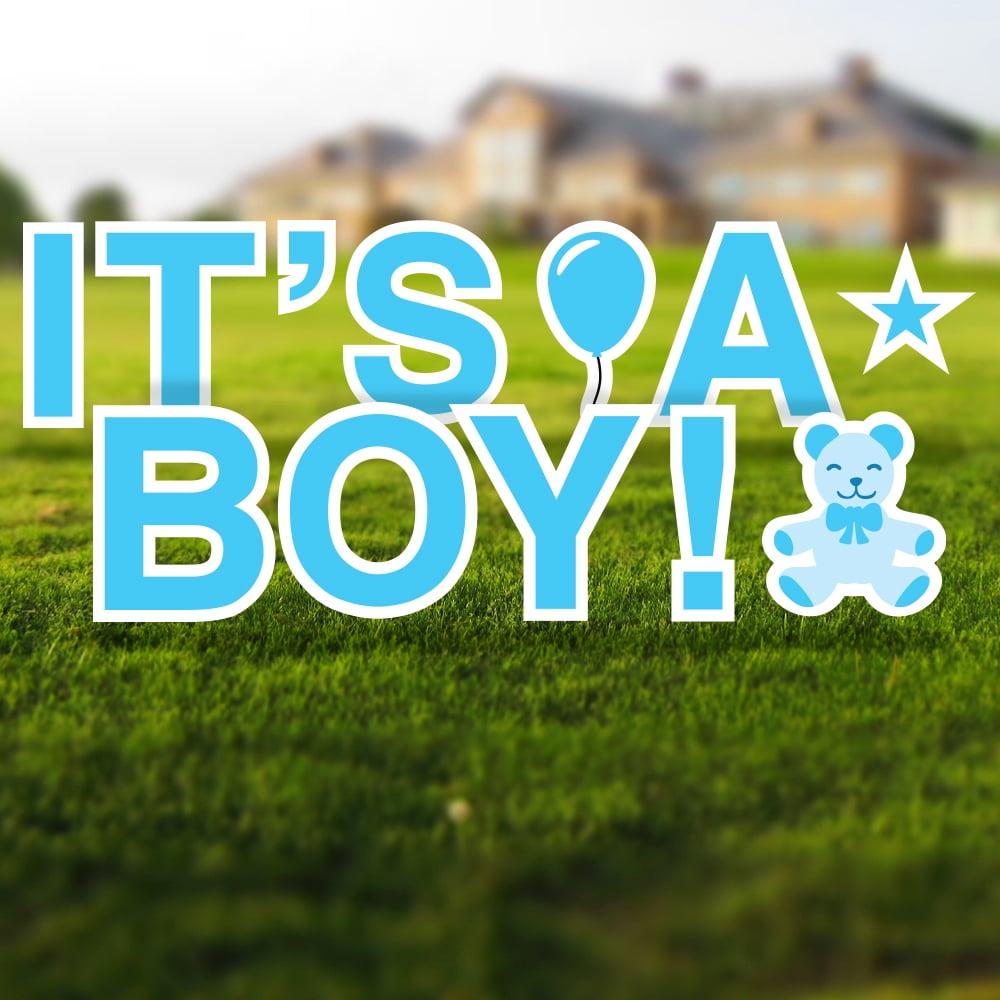 Vispronet It's A Boy Yard Sign, 18in Tall Baby Boy Sign with Steel ...