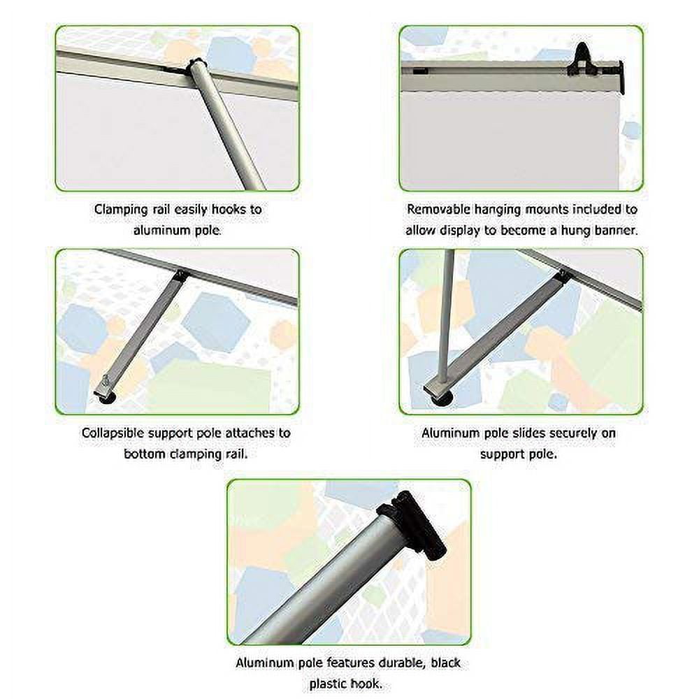 Vispronet L Banner Stand – 2.6ft x 6.8ft Banner Stand, 2.6lb Vertical ...