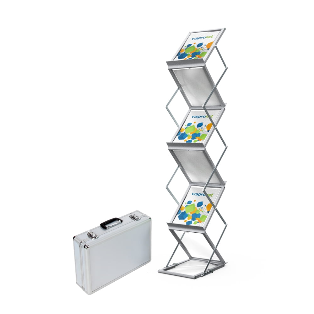 Vispronet Literature Rack, 4.9ft Collapsible Tradeshow Brochure Holder ...