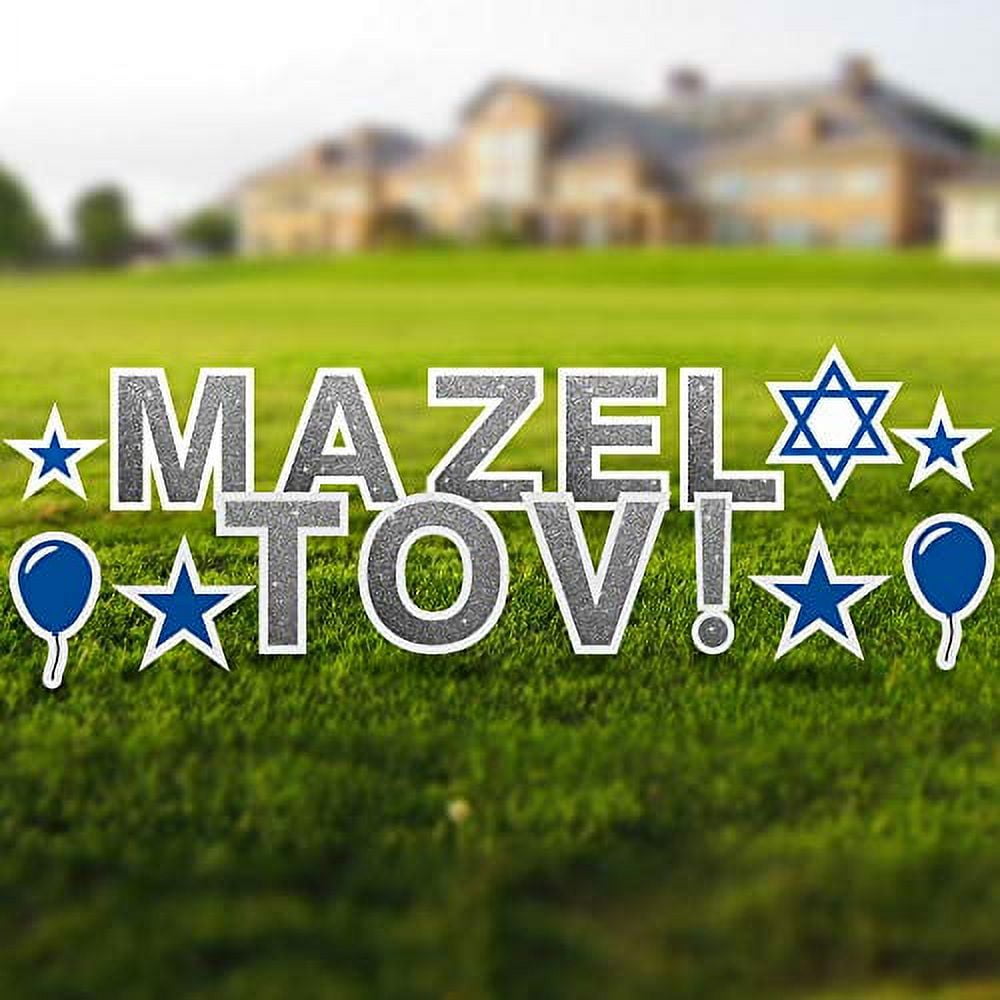 Vispronet Mazel Tov Yard Signs with Stakes – Each Letter is 18in Tall ...