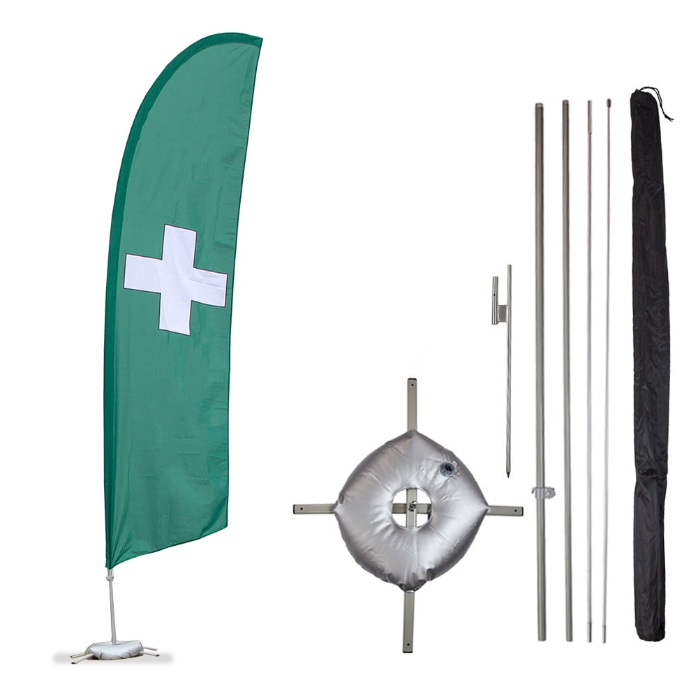Vispronet - Medical Marijuana Feather Flag Kits - 13.5ft Flag Pole Set ...